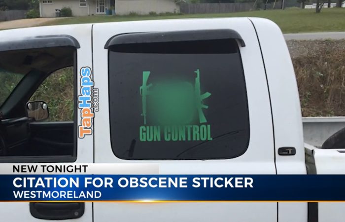 TN Man Ticketed For ‘Offensive’ Gun Control Sticker On Truck Window